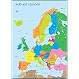 Map of Europe - Learn Childrens Wall Chart Educational A3 (30cm x 42cm ...