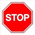 Stop sign square - Self adhesive sticker (200mm x 200mm) : Amazon.co.uk ...