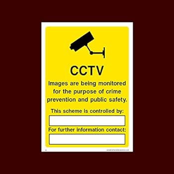 CCTV data compliant GDPR Safety sign - Self adhesive sticker 200mm x ...
