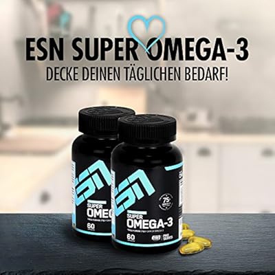 ESN Super Omega-3, 60 Omega 3 Kapseln ★ Öl Kapseln, Omega 3-6-9 Öl ...