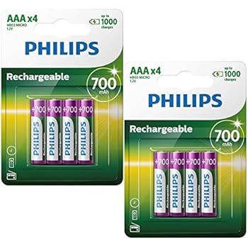 Philips Rechargeable Battery AAA - 700mAh: Amazon.co.uk: Electronics