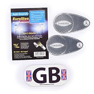 Euro Headlamp Beam Deflectors Eurolites Headlight Adaptors + Magnetic ...