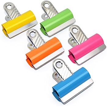 2050 Fun Transparent Colourful Plastic Bulldog Paper Clips 50mm - Pack ...