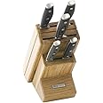 ProCook Professional X50 Contour Knife Set with Slanted Oak Wooden ...