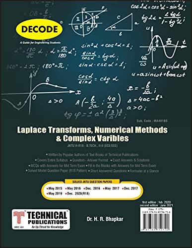 Amazon.in: Buy Decode Laplace Transforms, Numerical Methods & Complex Variables for JNTU-H 18 ...
