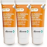The Derma Co 1% Hyaluronic Sunscreen Aqua Gel SPF 50 PA++++ | Hyaluronic Acid for Deep, Long ...