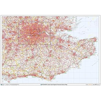 North East England Postcode Sector Wall Map (S16) - 47" x 33.25 ...