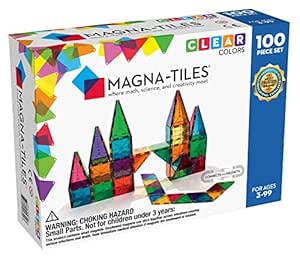 Buy Magna-Tiles Magnetic Building Toys, Clear Colors Set, Multi Color (100 Pieces) Online at Low ...