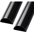 2m (2x 100cm) – 16mm x 8mm Black Trunking | HALF ROUND Cable Conduit ...