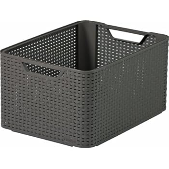 Curver Style Large Rectangular Storage Basket, Dark Brown, 30 Litre ...