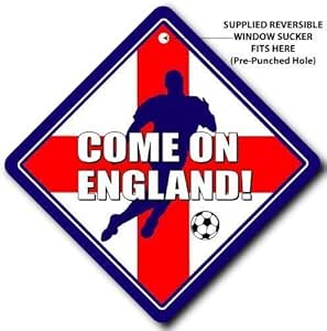 Come On England Car Sign, Come On England, Football Supporters Car Sign ...