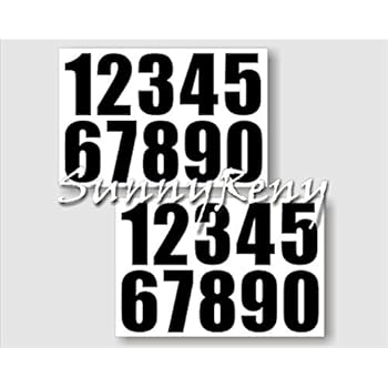 20 x 2 Inch Vinyl Numbers * Self Adhesive * Peel & Stick*sunny sticker ...