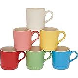 Dawsons Living Multi-Coloured Stoneware Mugs Set - Wide Tea Coffee and ...