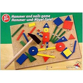 Tap Tap Art Cork Board Wooden Pieces Hammer and Nail: Amazon.co.uk ...