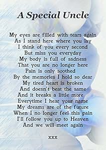 A Special Uncle Memorial Graveside Poem Keepsake Card Includes Free ...