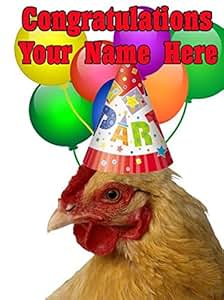 chicken Congratulations Party Card codecc A5 Greeting card: Amazon.co ...