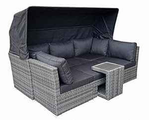Amazon.de: Strandkorb Lounge Palma Cabrio Sofa Alu Geflecht 5tlg. grey