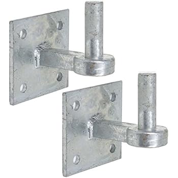 2 Heavy Duty Wrought Iron Gate Hinge Brackets 19mm Pin Gate Screw On ...