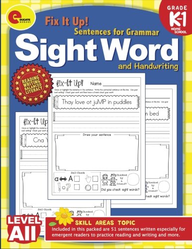 Sight Word Sentences For Grammar Fix It Up Sentences Grammar ...