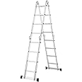 Juskys Aluminium Multifunktionsleiter 4x4 Stufen - 4,7 m Länge klappbar ...