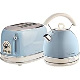 Ariete Retro Style Dome Kettle and 2 Slice Toaster Set, Vintage Design ...