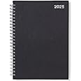A5 2025 Diary Week To View Black Cover With Silver Wiro Binding ...