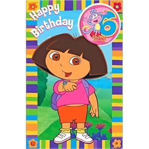Dora the Explorer Birthday Card Age 6: Amazon.co.uk: Kitchen & Home
