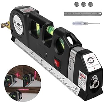 Semlos Multipurpose Laser Level Measuring Tape Standard and Metric Tape ...