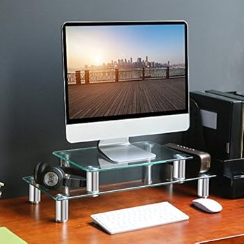 VonHaus Monitor Stand for Desks | Height Adjustable | Screen Riser for ...