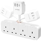 Mscien Multi Plug Extension Socket with USB, 4 Way Plug Adapter ...