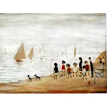 LS Lowry Art Print, At the Seaside (60 x 70cm Art Prints/Posters ...