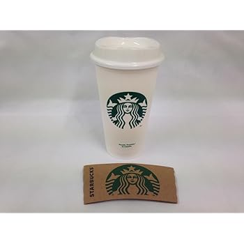 Starbucks White Reusable Travel Mug/Cup/Tumbler Grande Medium, 16oz ...