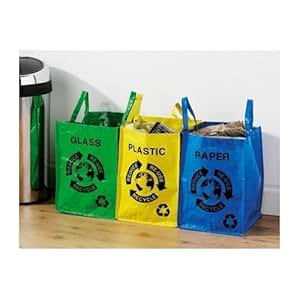 Recycling Bags - Set of 3: Amazon.co.uk: Kitchen & Home