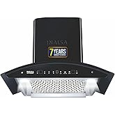 Inalsa 60 cm Filterless Curved Glass Chimney,7 Year Warranty On Motor ...