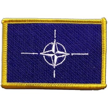 NATO Flag embroidered Iron-On Patch: Amazon.co.uk: Clothing