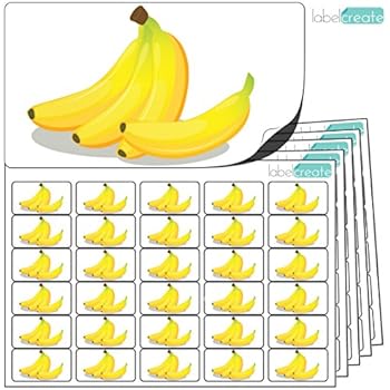 480x Bananas Stickers (38 x 21mm) High Quality Self Adhesive Fruit ...