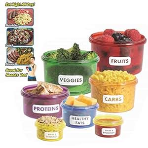 Portion Control Containers Kit 7-Piece Set Efficient Nutrition Healthy ...