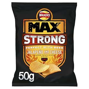 Walkers Max Strong Jalapeno and Cheese Crisps Case, 24 units x 50 g ...