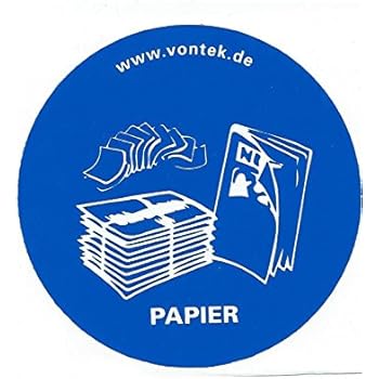 3er SET Altpapier blau Aufkleber Mülltrennung Papier Abfalltrennung ...