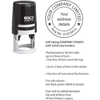 Custom Stamp Round Self Inking,Personalised Stamp-Diameter 40mm Rubber ...