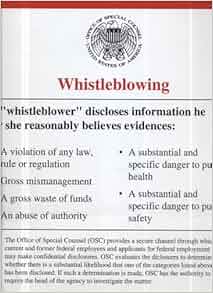 Whistleblowing (Poster): Amazon.co.uk: Office of Special Counsel (U.S ...