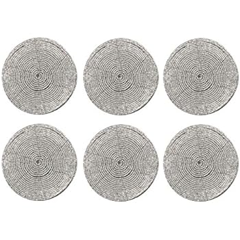 Set Of 4 Silver Colour Beaded Coasters: Amazon.co.uk: Computers ...