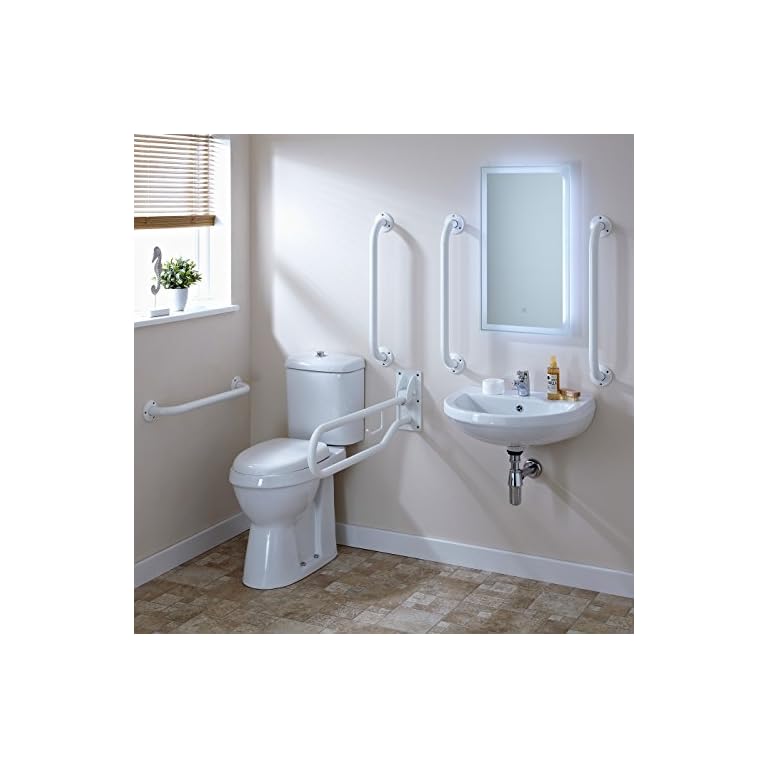 Trueshopping White Ceramic Doc M Pack Disabled Bathroom Suite With WC ...