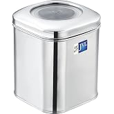 JVL Stainless Steel Kitchen Food Storage Container Capsule Tin with See ...