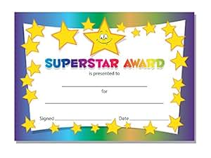 'Superstar' - Award certificates - 16 x A6 cards, Schools,Teachers ...
