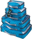 AmazonBasics Packing Cubes - 2 Medium and 2 Large (4-Piece Set), Black ...