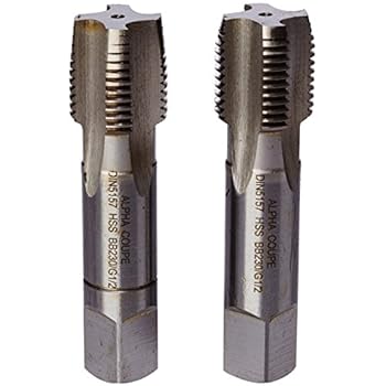 GSR - Set di maschi per filettatura, HSS, filettatura gas standard inglese 1/4 di pollice ...