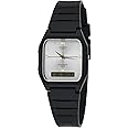Casio Men's Core AW48HE-7AV Black Resin Quartz Watch with Silver Dial ...