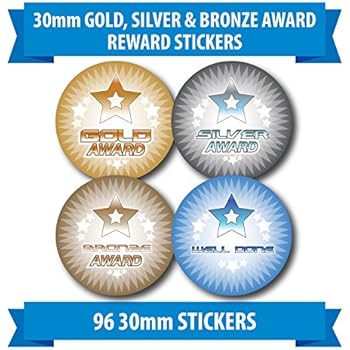 Gold Silver & Bronze Award Stickers: Amazon.co.uk: Office Products