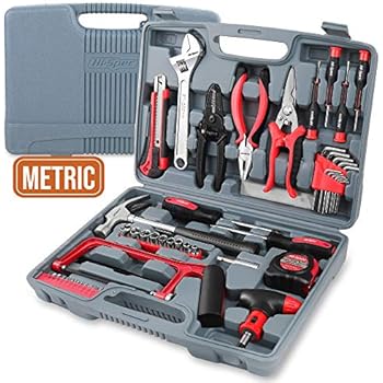 FLOUREON DIY Toolkit 82 Pcs Handy Tool Set Household Basic Tool Kit ...